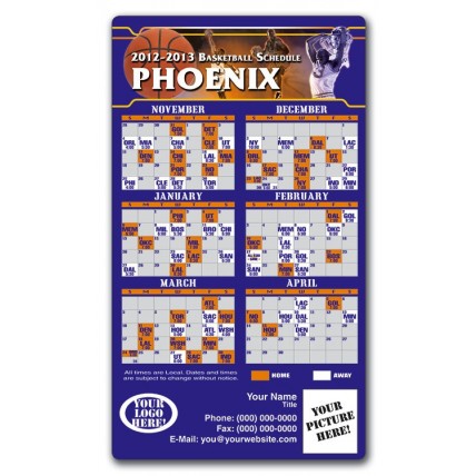 Phoenix Suns Basketball Team Schedule Magnets 4" x 7" | Custom-Magnets