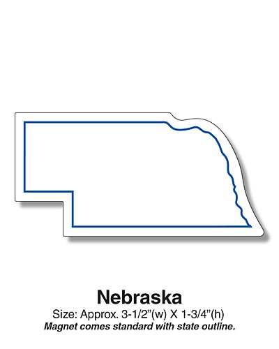 Custom Nebraska Shaped State Magnets - 3.5" x 1.75" | Custom-Magnets