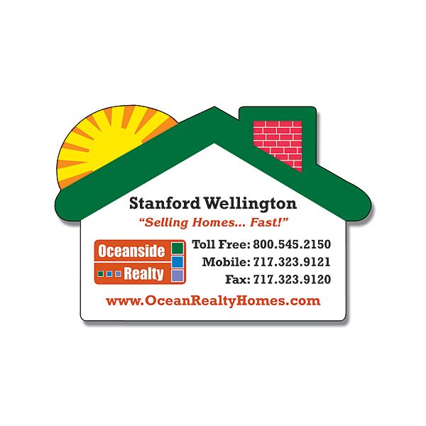 2.75" x 1.875" Custom House & Sun Shaped Magnets | Custom-Magnets