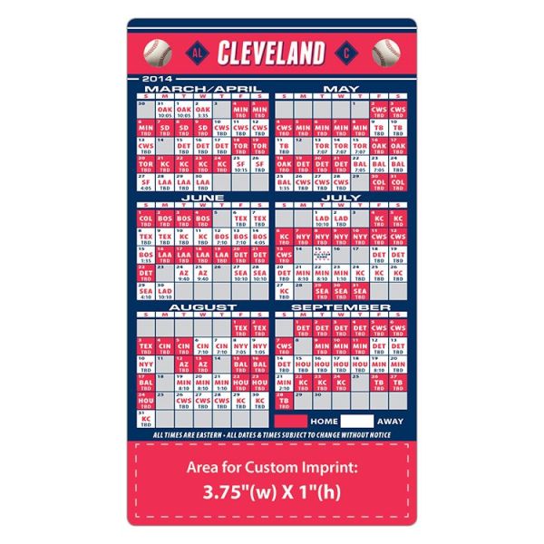 Cleveland Guardians Baseball Team Schedule Magnets 4" x 7" | Custom-Magnets