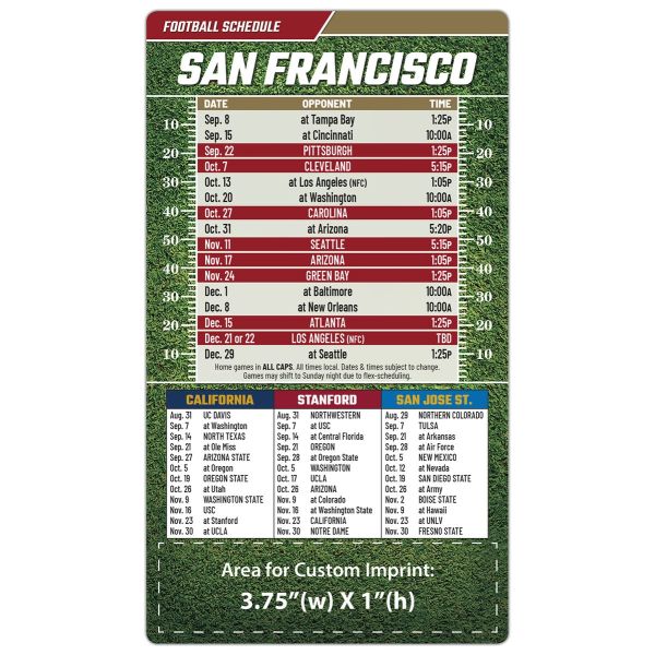 49ers schedule