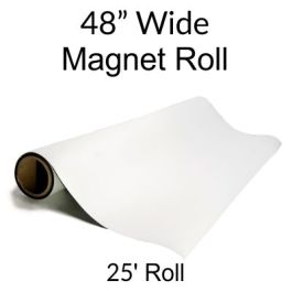 Extra Wide Magnet Rolls with White Vinyl 25' Rolls | Custom-Magnets